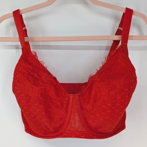 Cacique | Intimates & Sleepwear | Cacique Red Floral Lace Fullcoverage ...